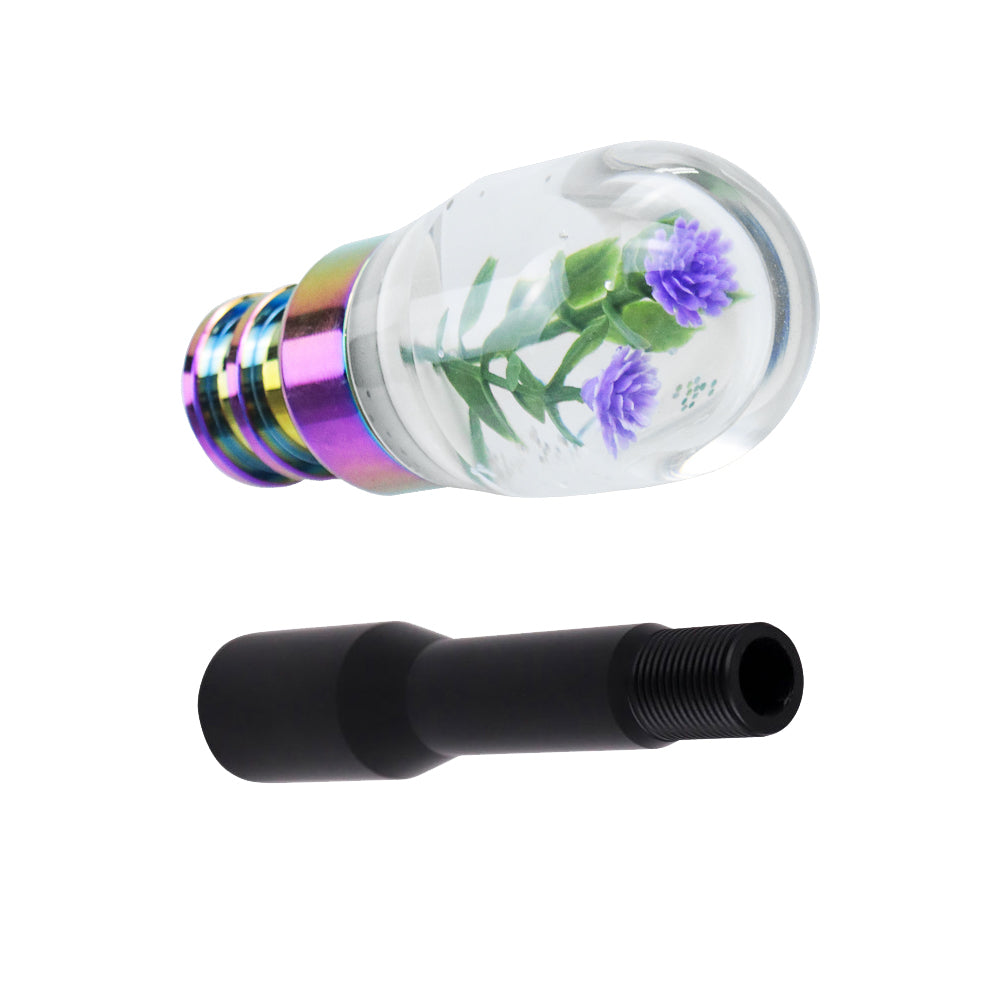 Brand New Acrylic Clear Crystal Purple Flower Long Manuel Gear Stick S ...