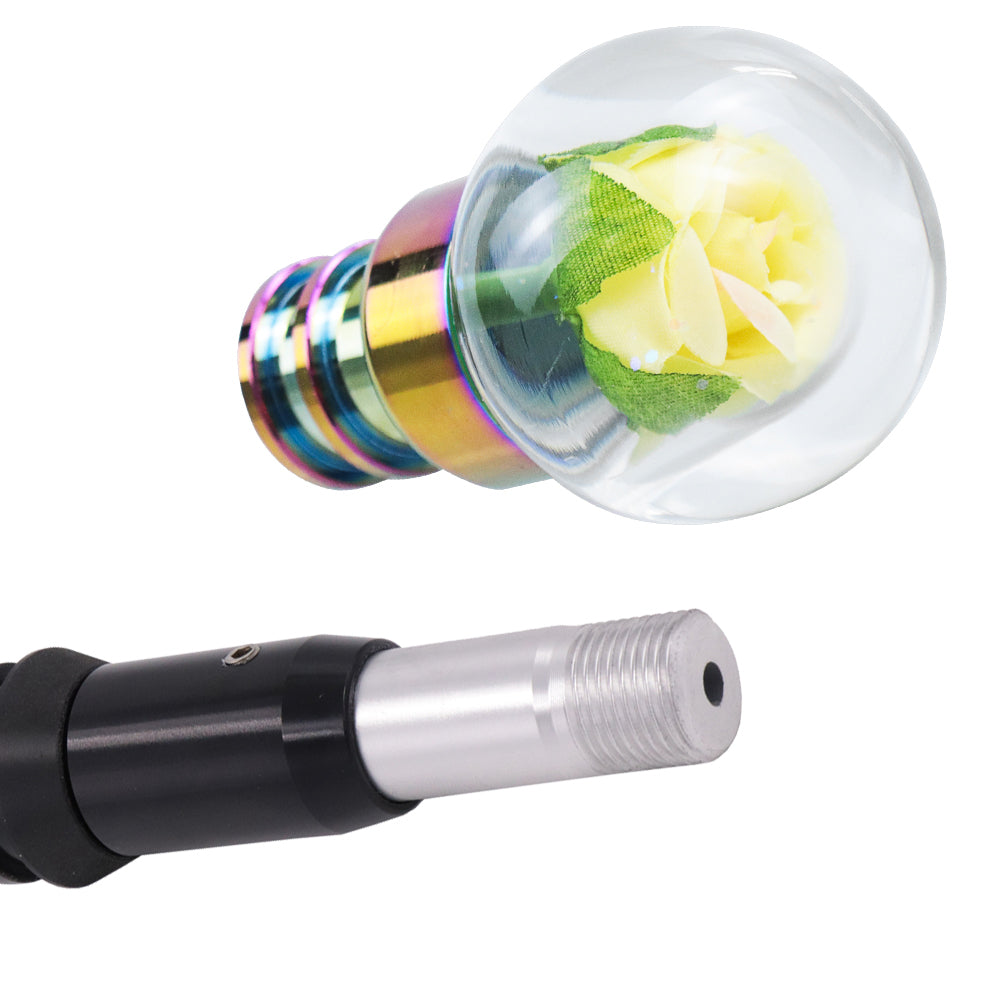 Brand New Universal Acrylic Clear Crystal Yellow Rose Flower Ball Auto ...