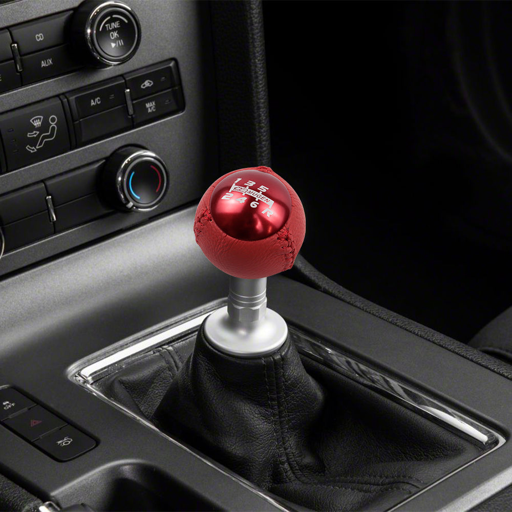 BRAND NEW JDM Mugen Leather 6 Speed Shift Knob RED HONDA CRZ Type R Ci ...