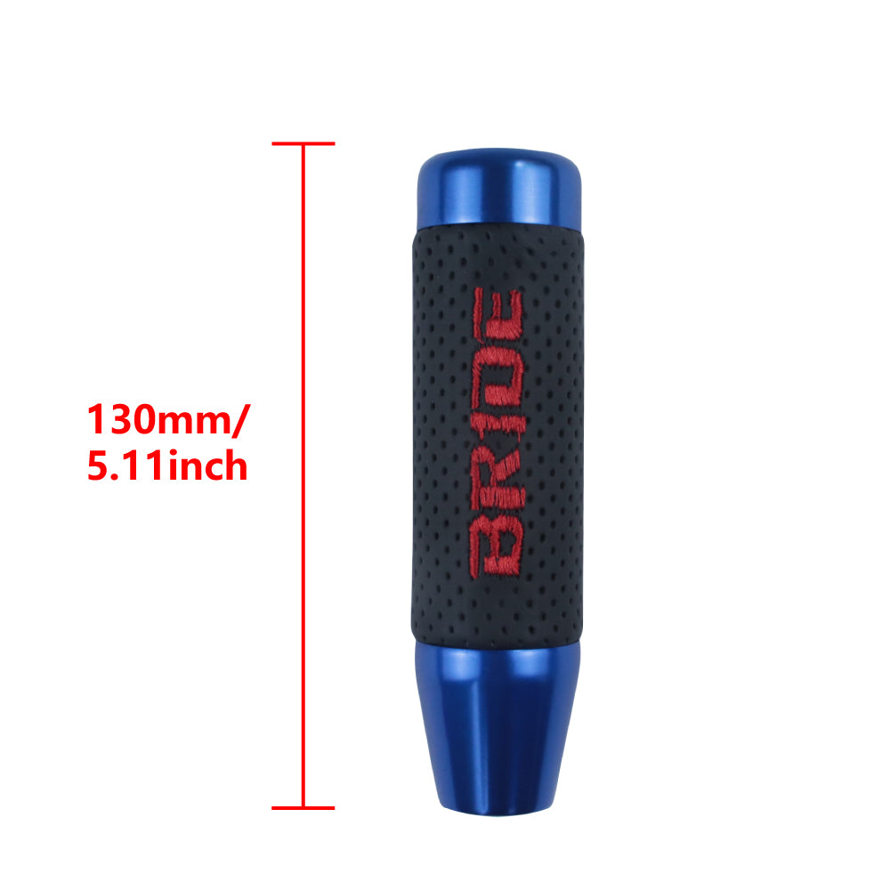 Brand New 13CM Blue Universal Bride Aluminum +Leather Gear Shift Knob ...