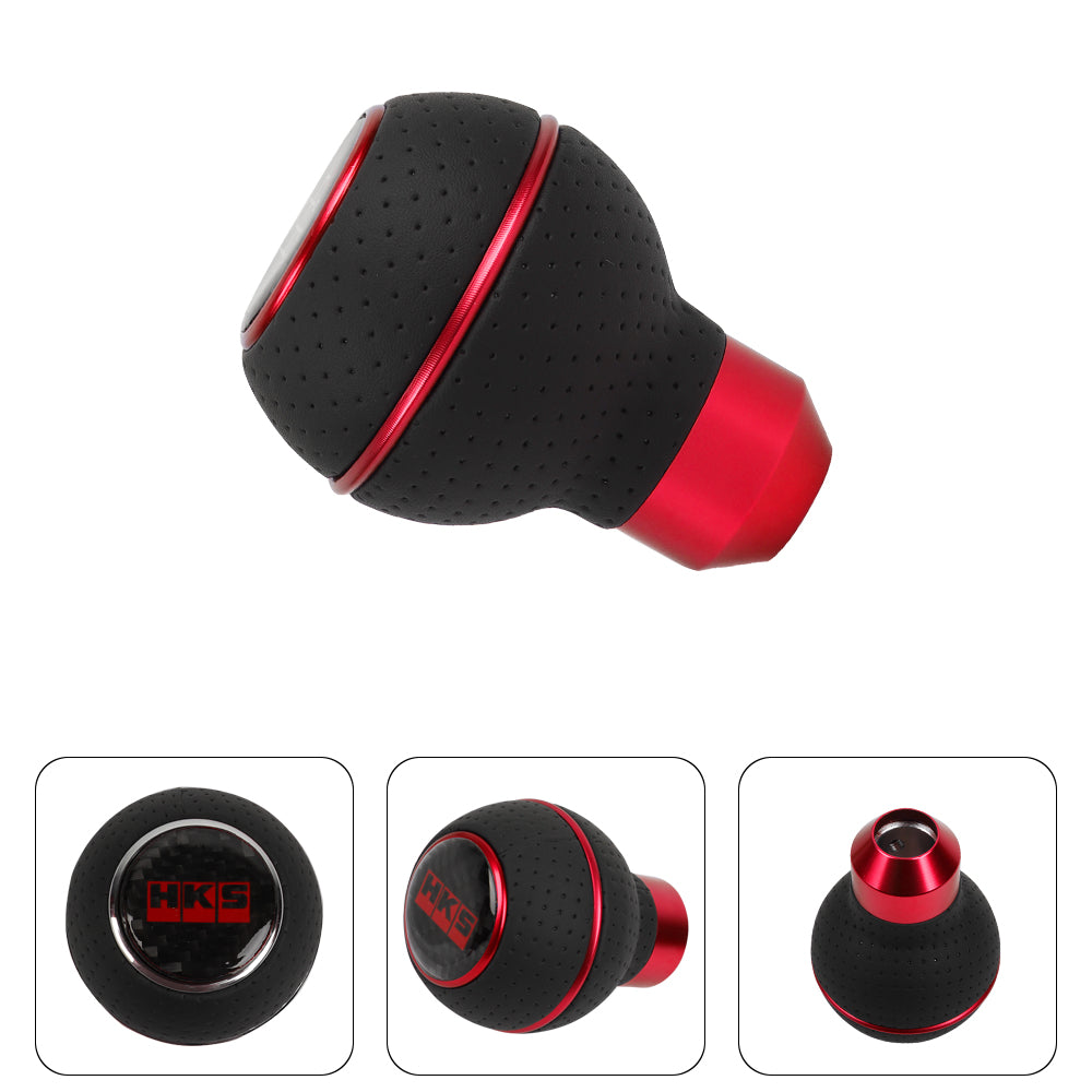 Brand New Universal Leather HKS Red & Black Ball Manual Car Gear Shift ...