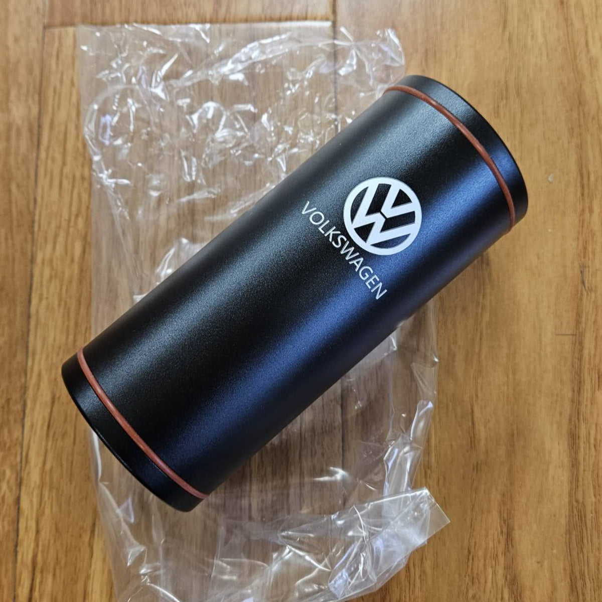 BRAND NEW VOLKSWAGEN Cylindrical Tissue Box Travel Round Aluminum Allo ...