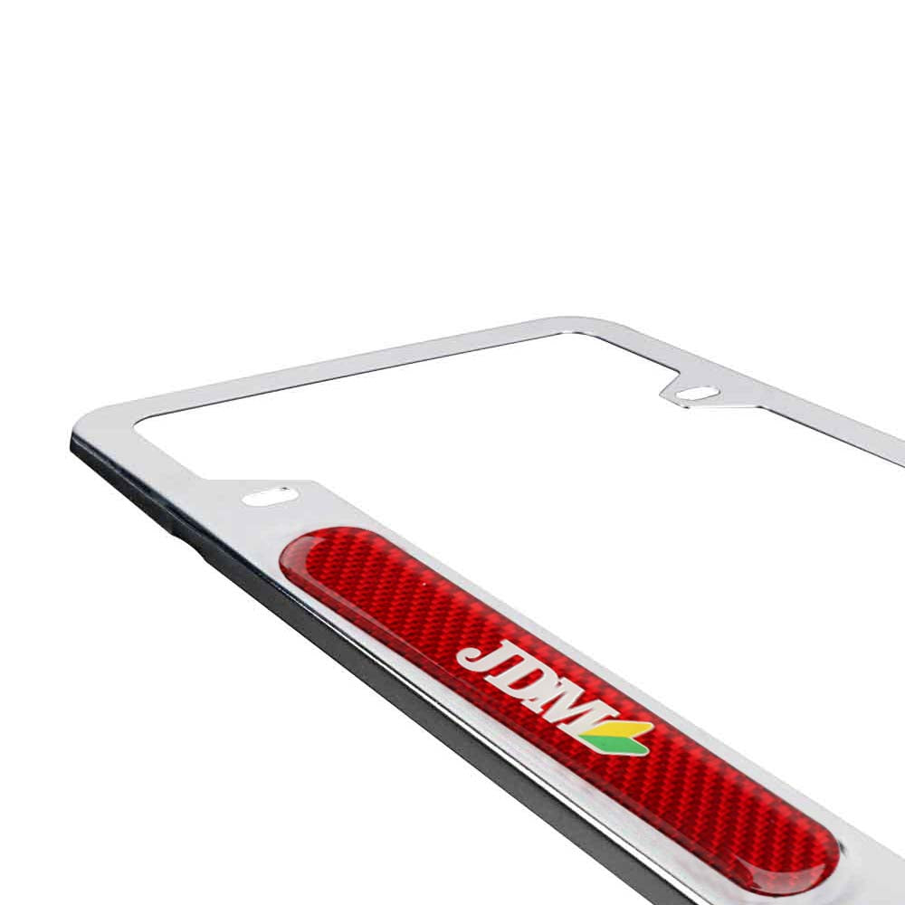Brand New Universal 2PCS JDM BEGINNER LEAF Chrome Metal License Plate ...
