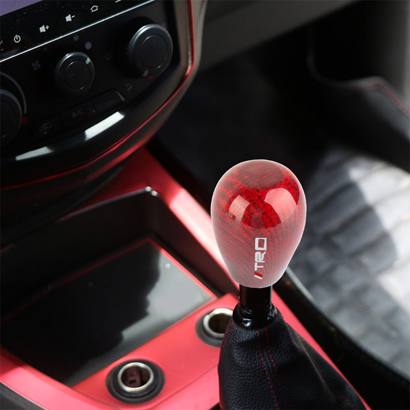 Brand New Universal TRD Red Real Carbon Fiber Manual Gear Stick Shift ...