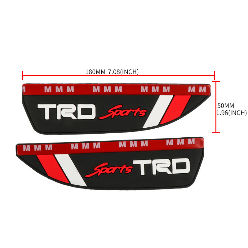 BRAND NEW 2PCS TRD Black Rubber Car Rear View Side Mirror Rain Board E ...