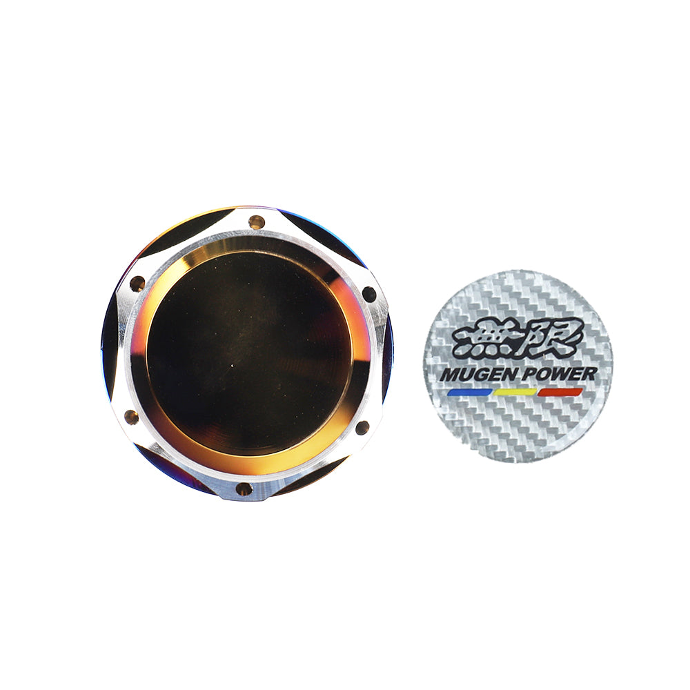Brand New Jdm Mugen Power Burnt Blue Engine Oil Cap With Real Carbon F ...