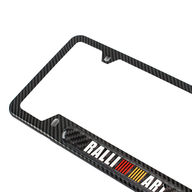 Brand New Universal 1PCS Ralliart Carbon Fiber Look Metal License Plat ...