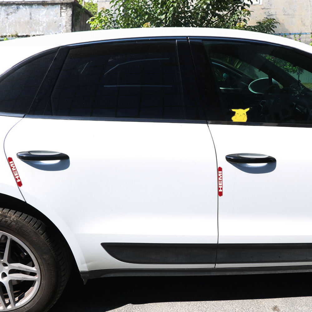 Brand New 2PCS HEMI Real Carbon Fiber Red Car Trunk Side Fenders Door ...