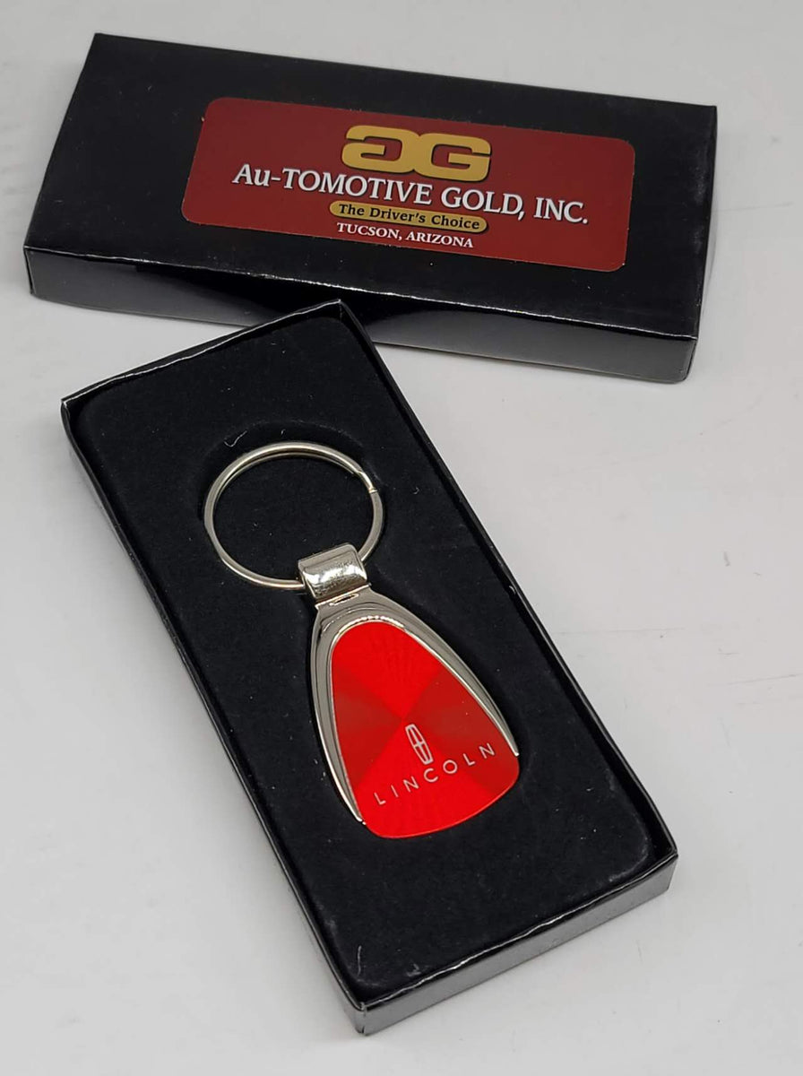 Brand New Lincoln Red Teardrop Authentic Logo Keychain Fob Ring Offici ...