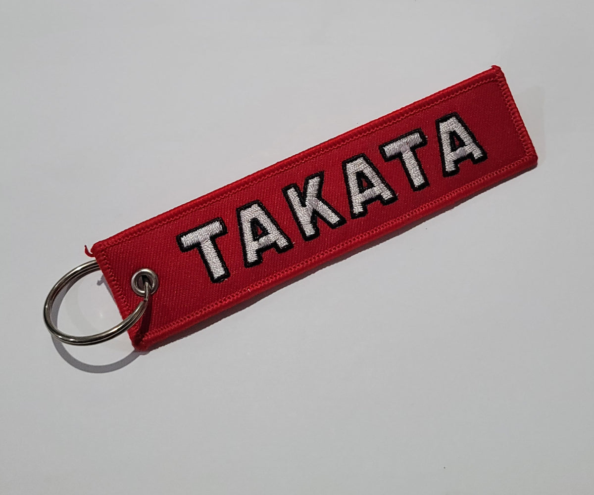 BRAND NEW TAKATA RED DOUBLE SIDE Racing Cell Holders Keychain Universa ...