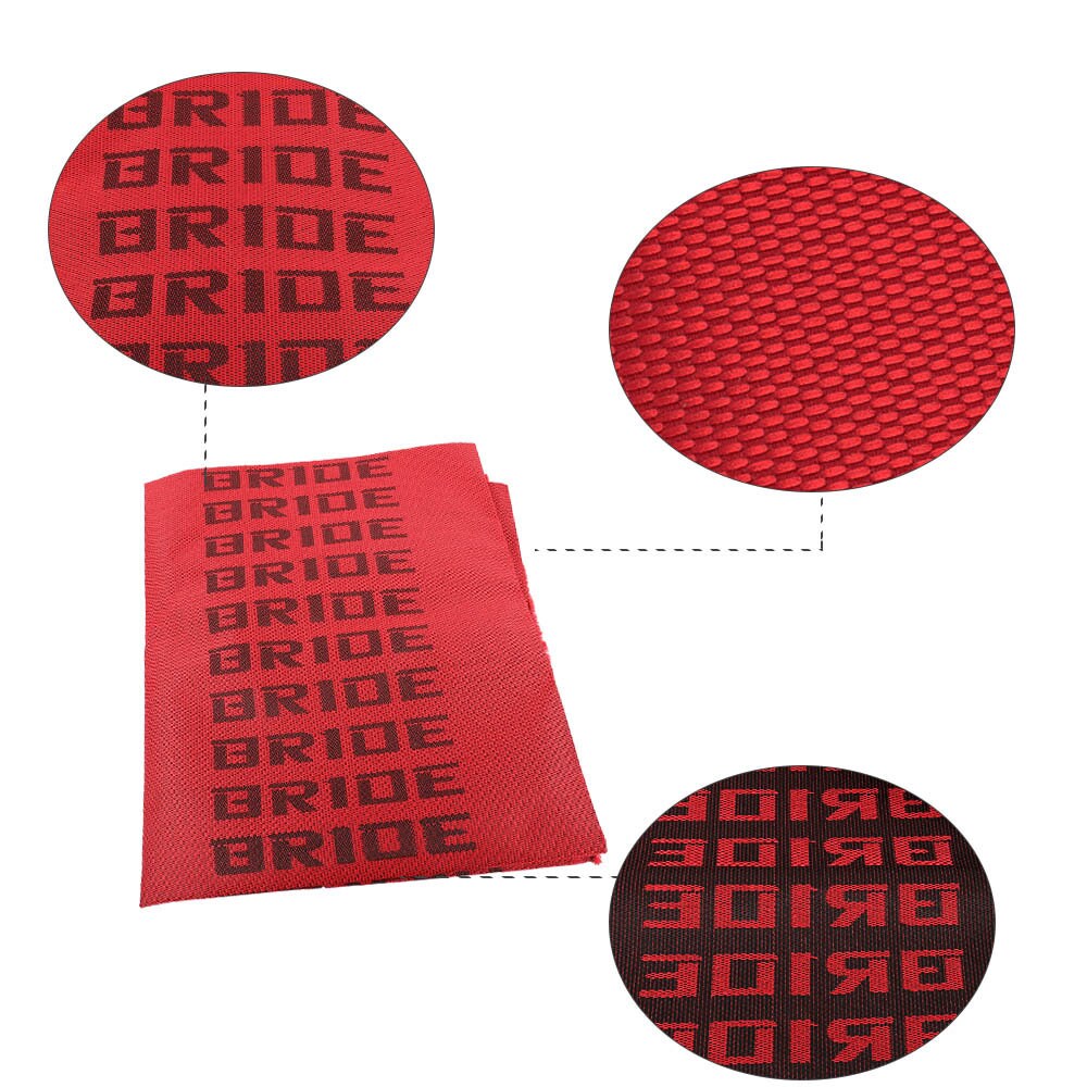 BRAND NEW Full Red/Black JDM Bride Fabric Cloth For Car Seat Panel Arm ...