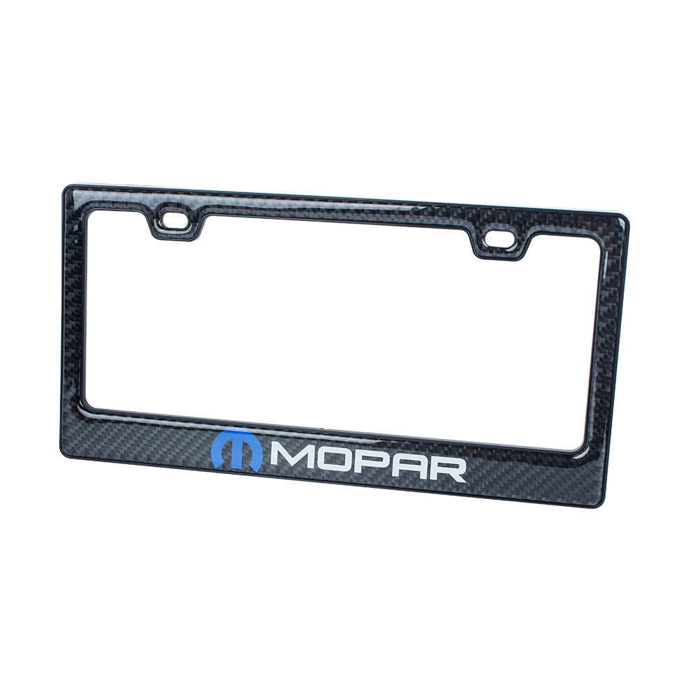 Brand New Universal 100% Real Carbon Fiber Mopar License Plate Frame - – JK Racing Inc
