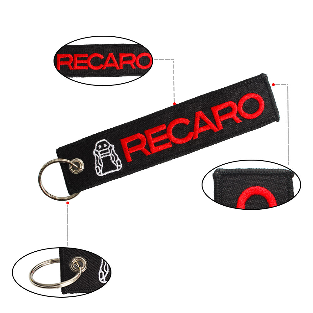 BRAND NEW JDM RECARO BLACK DOUBLE SIDE Racing Cell Holders Keychain Un ...