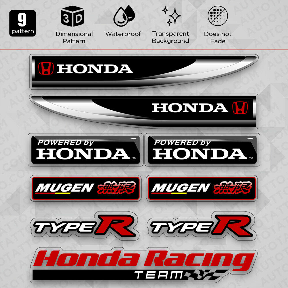 Brand New Universal Honda Mugen Racing Car Logo Sticker Vinyl 3D Decal ...