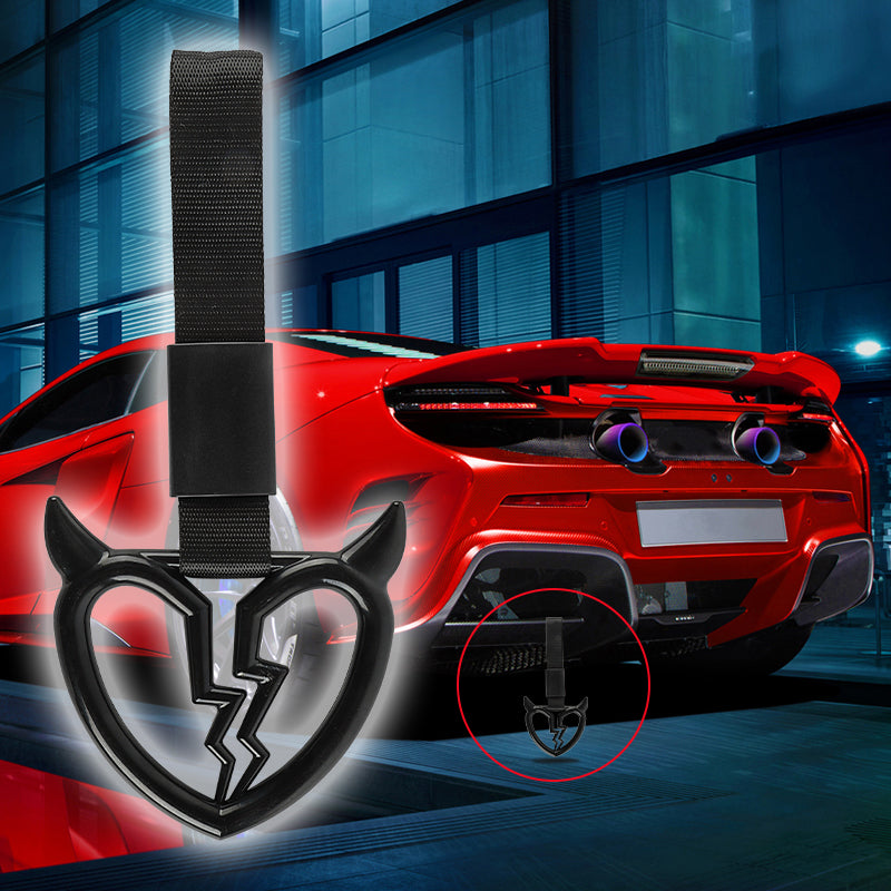 Brand New Devil Demon Broken Heart Black JDM TSURIKAWA Ring Subway Tra ...
